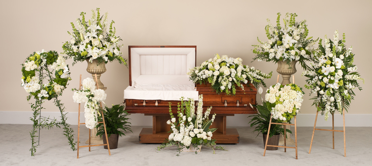 Elegant White Funeral Flowers delivered in Baton Rouge, LA - Billy ...